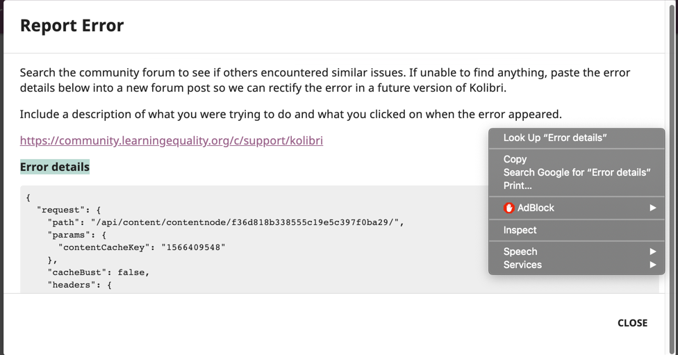 Extra scrollbar in report error modal · Issue #5922 · learningequality/kolibri · GitHub