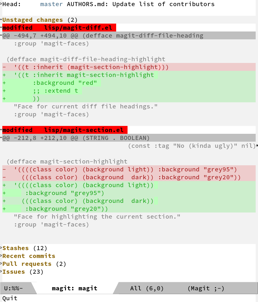 Diff highlighting broken in emacs 27.0.50 · Issue #3986 · magit/magit · GitHub
