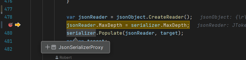 Why the JsonSerializerProxy's override PopulateInternal method doesn't call the SetupReader ...