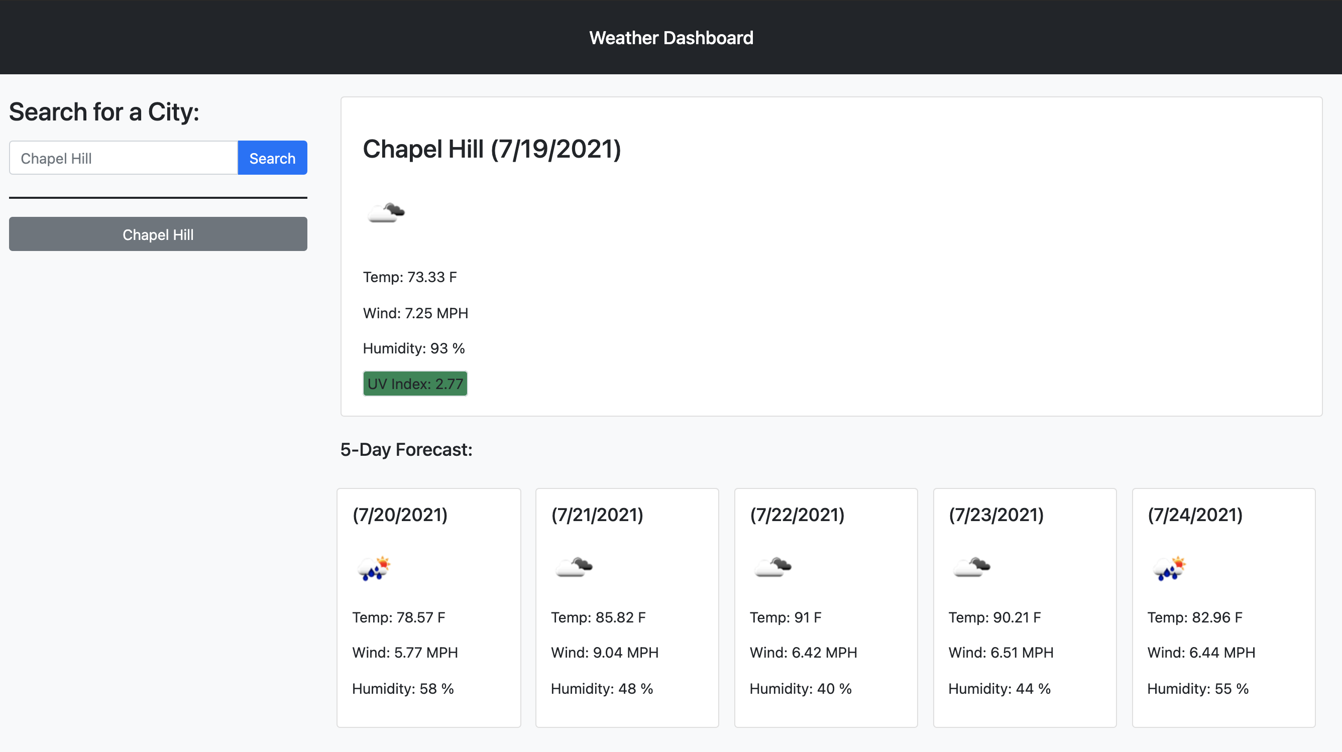 GitHub - WillBerner/Weather-Dashboard: A web application for viewing ...