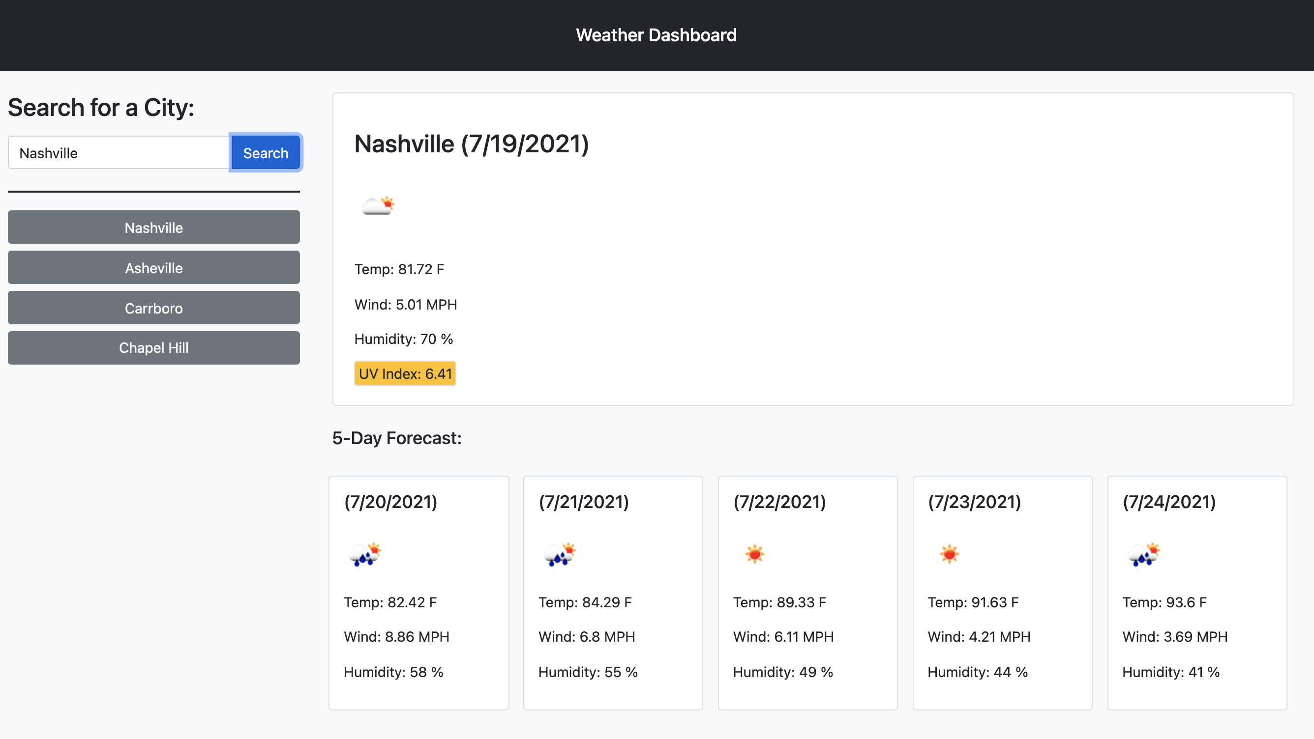 GitHub - WillBerner/Weather-Dashboard: A web application for viewing ...
