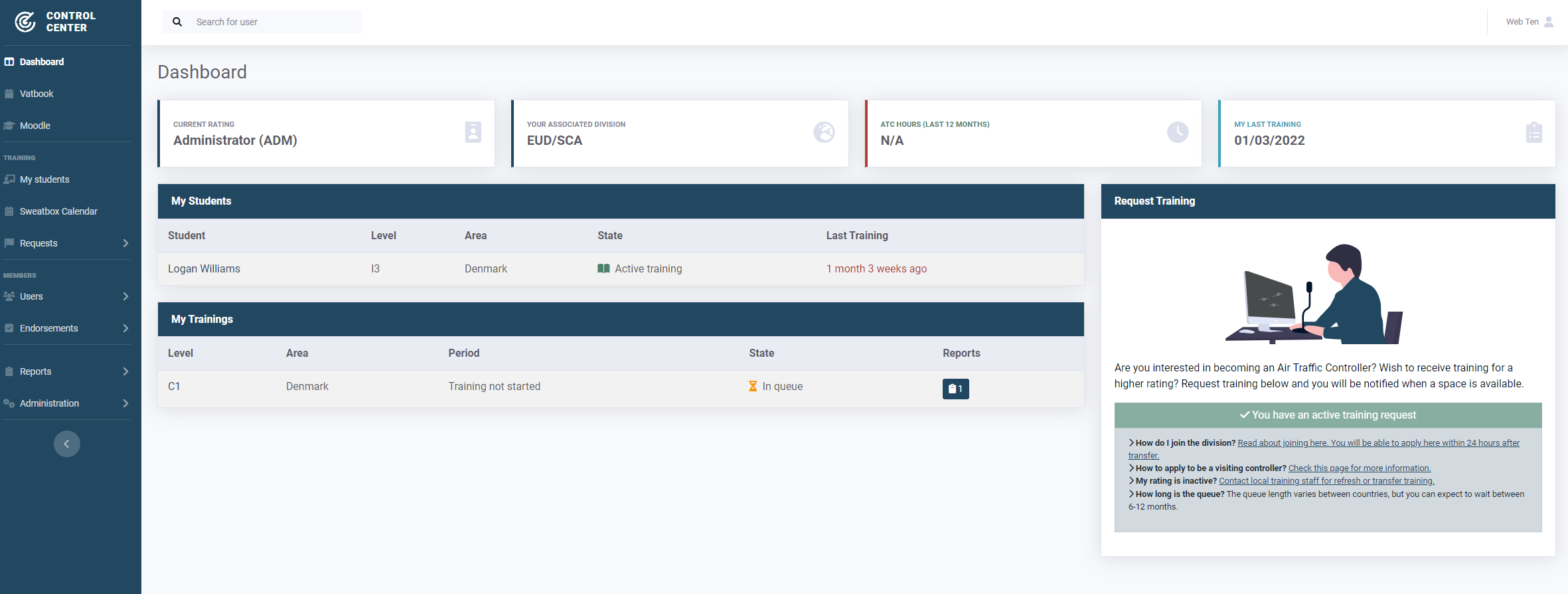 GitHub - Vatsim-Scandinavia/controlcenter: Training Management System created by VATSIM Scandinavia