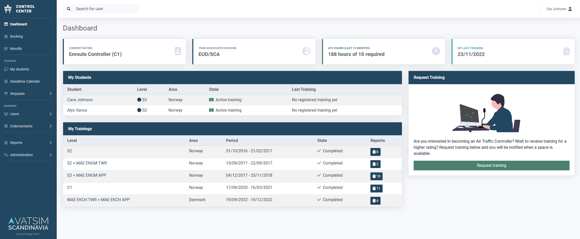 GitHub - Vatsim-Scandinavia/controlcenter: Training Management System ...