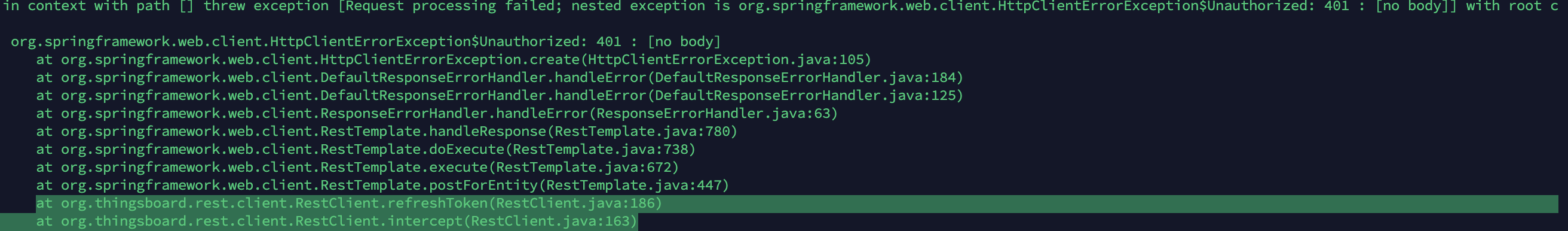 Bug Refresh Token Gives 401 Error · Issue 6144 · Thingsboard