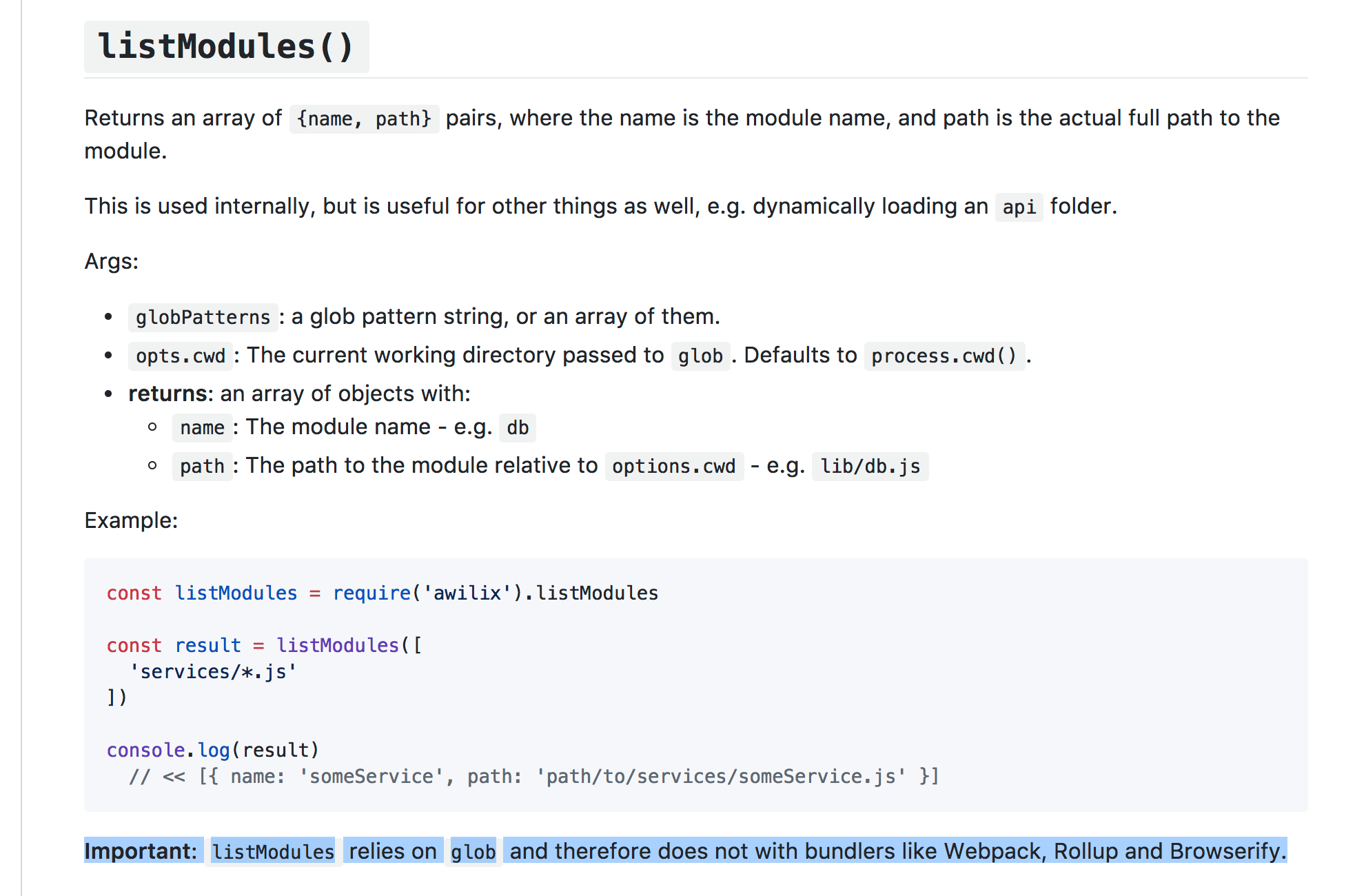 improve readme for container.listModules() · Issue #47 · jeffijoe/awilix · GitHub