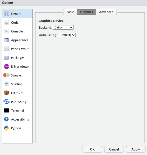 Support Cairo as graphics backend · Issue #891 · REditorSupport/vscode-R · GitHub