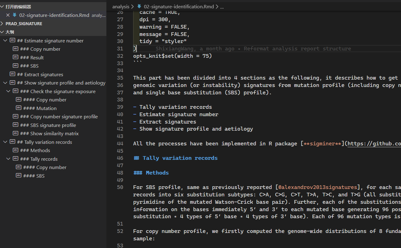 [Feature request] Support outline for Rmarkdown · Issue #218 · REditorSupport/vscode-R · GitHub