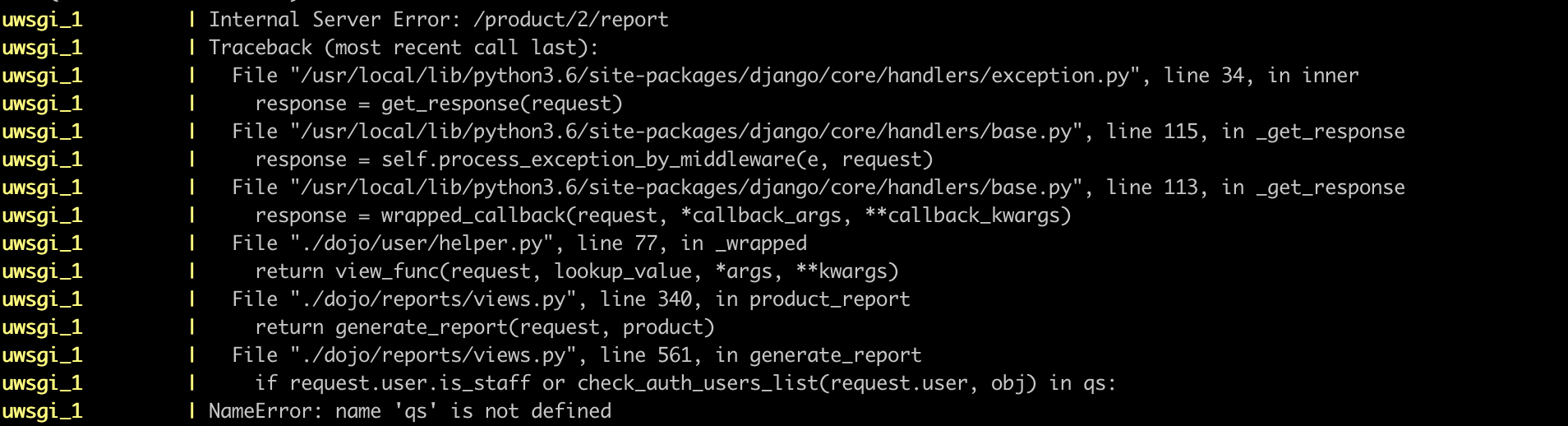 error generating report (500, qs unknown) · Issue #3221 · DefectDojo/django-DefectDojo · GitHub