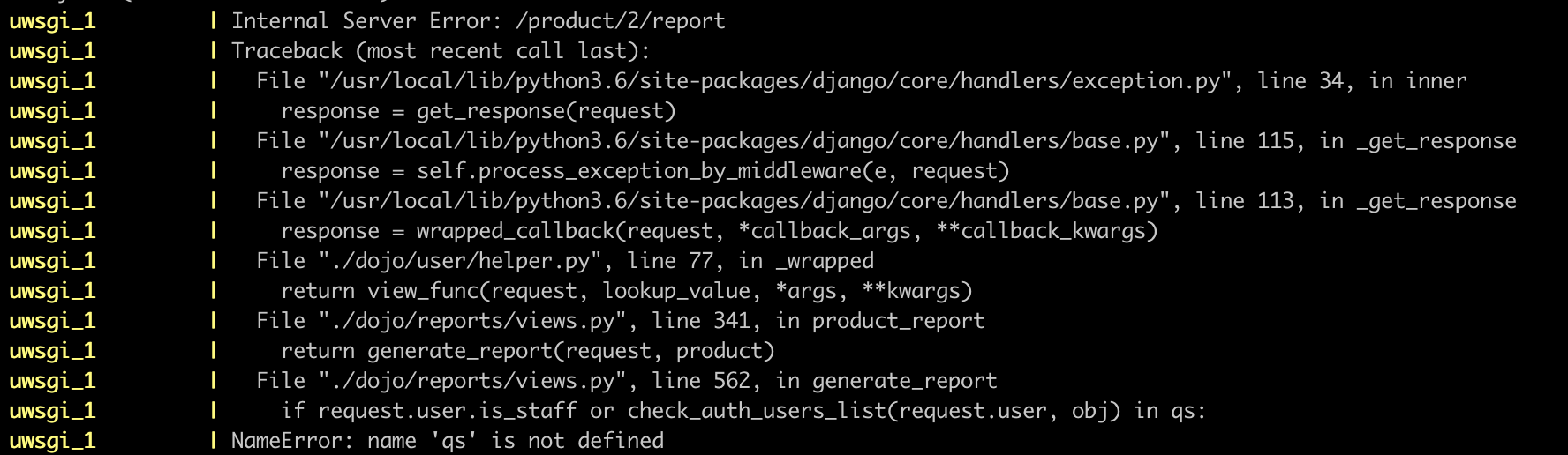 error generating report (500, qs unknown) · Issue #3221 · DefectDojo/django-DefectDojo · GitHub
