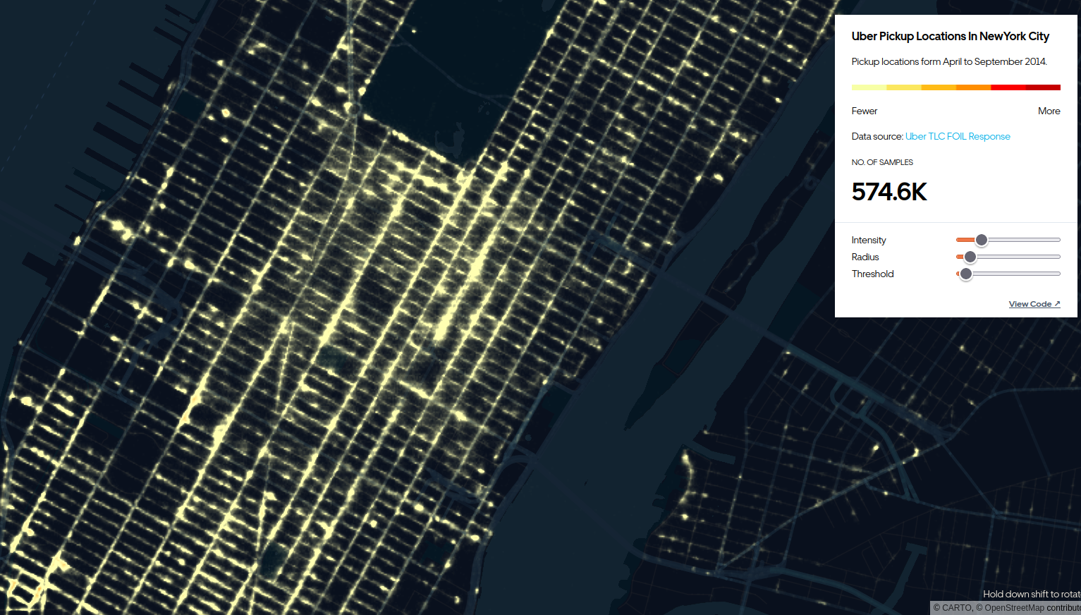 Heatmap example code looks nothing like example on website · Issue #6597 · visgl/deck.gl · GitHub