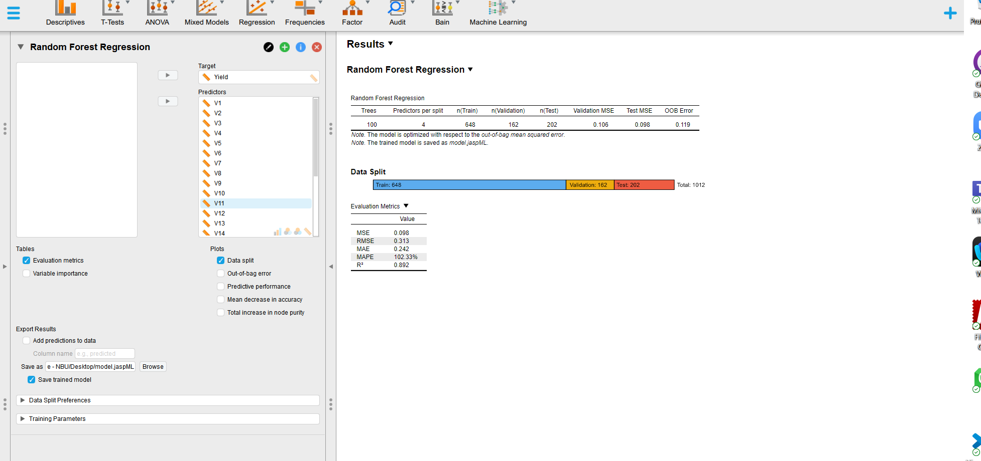 [Bug]: jaspML file is not saved in Machine learning module (Random Forest Regression) · Issue ...