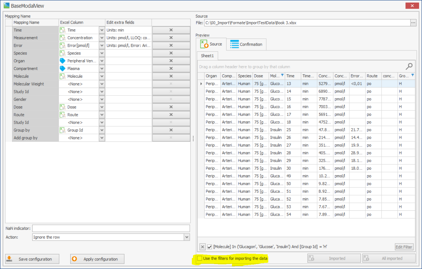 Importer: Apply configuration: Naming pattern and "use filters.." option are lost · Issue #991 ...