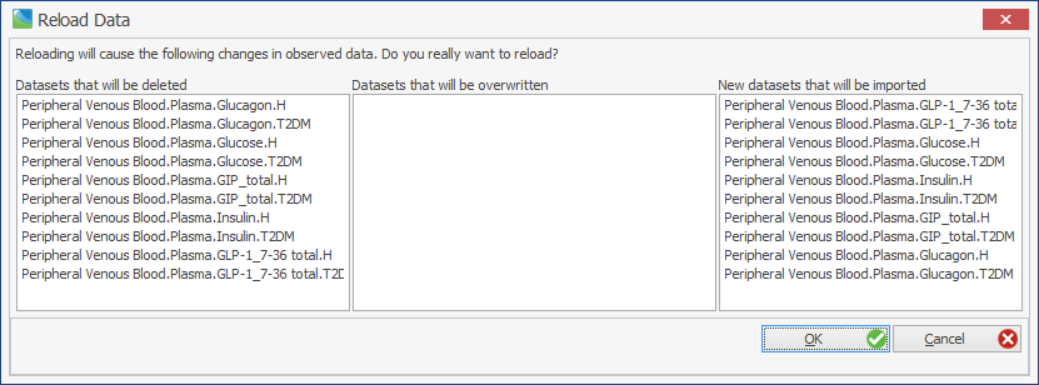 "Reload under same settings" does not work as expected when importing from another data source ...