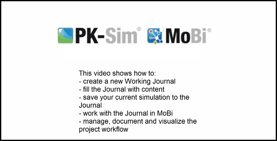 How to track, document and review projects using the working journal in PK-Sim and MoBi · Issue ...