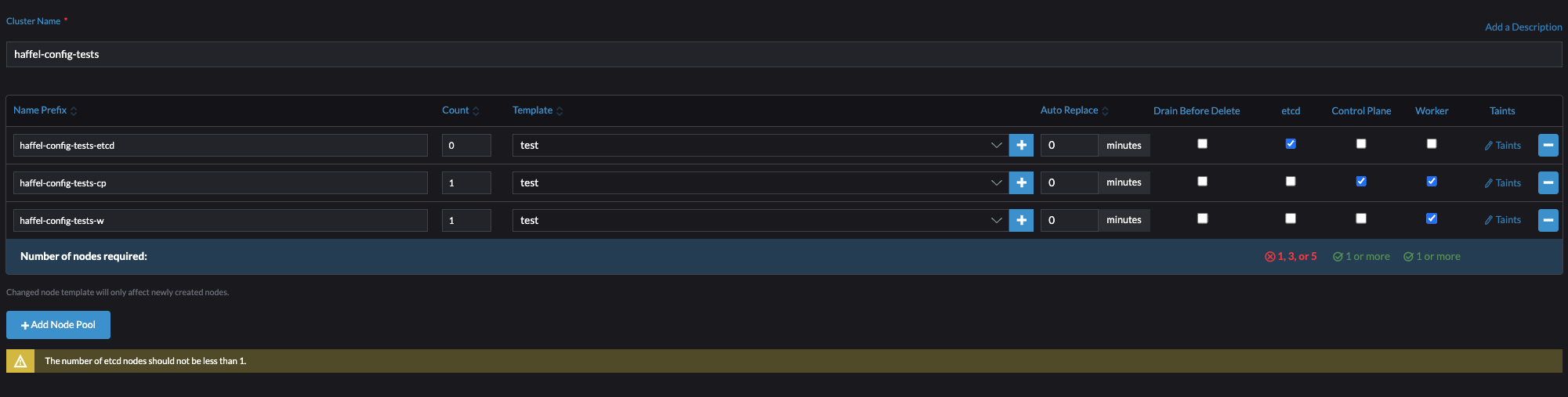 RKE1 cluster edit screen allows saving invalid configuration · Issue #6966 · rancher/dashboard ...