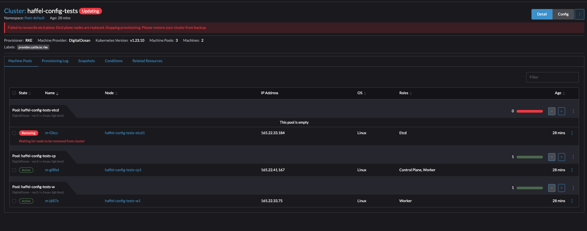 RKE1 cluster edit screen allows saving invalid configuration · Issue #6966 · rancher/dashboard ...