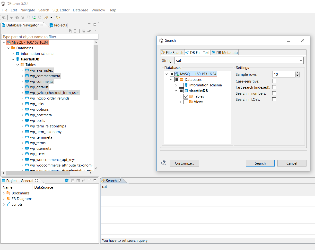 Search Functionality Not Returning Any Results · Issue #3271 · dbeaver ...