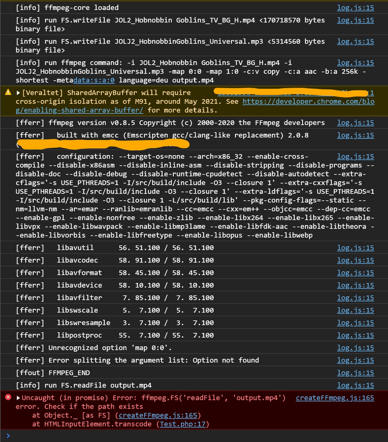 Map Does Not Work · Issue 167 · Ffmpegwasmffmpegwasm · Github 