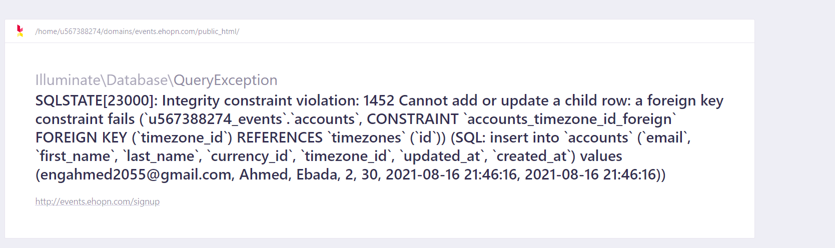 Illuminate\Database\QueryException · Issue #960 · Attendize/Attendize · GitHub