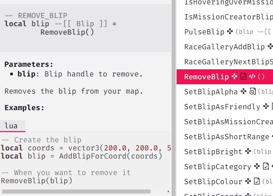 Mistake in the docs for RemoveBlip() · Issue #1802 · citizenfx/fivem · GitHub