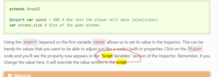 40 Documentation Still Referring To Script Variables Section In Inspector · Issue 6987 