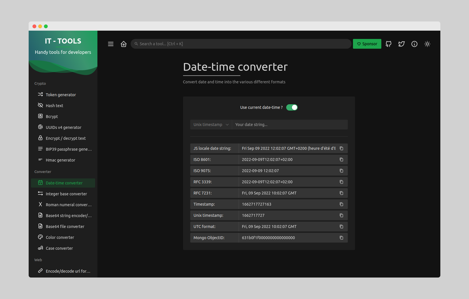 [FEAT] ObjectID converter · Issue #259 · CorentinTh/it-tools · GitHub