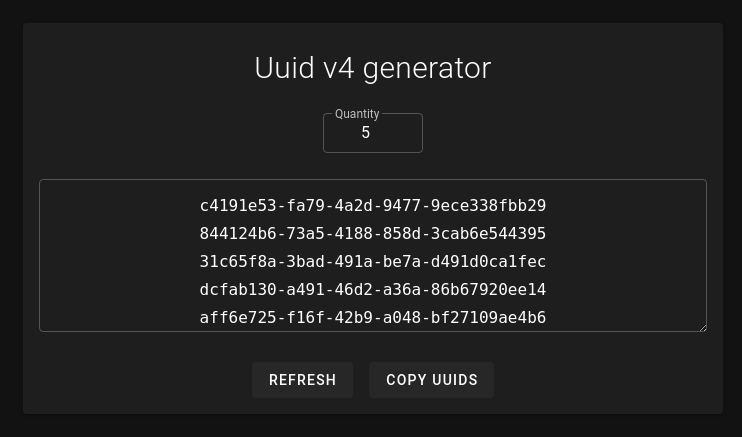[Feature] Create multiple UUIDs · Issue #6 · CorentinTh/it-tools · GitHub