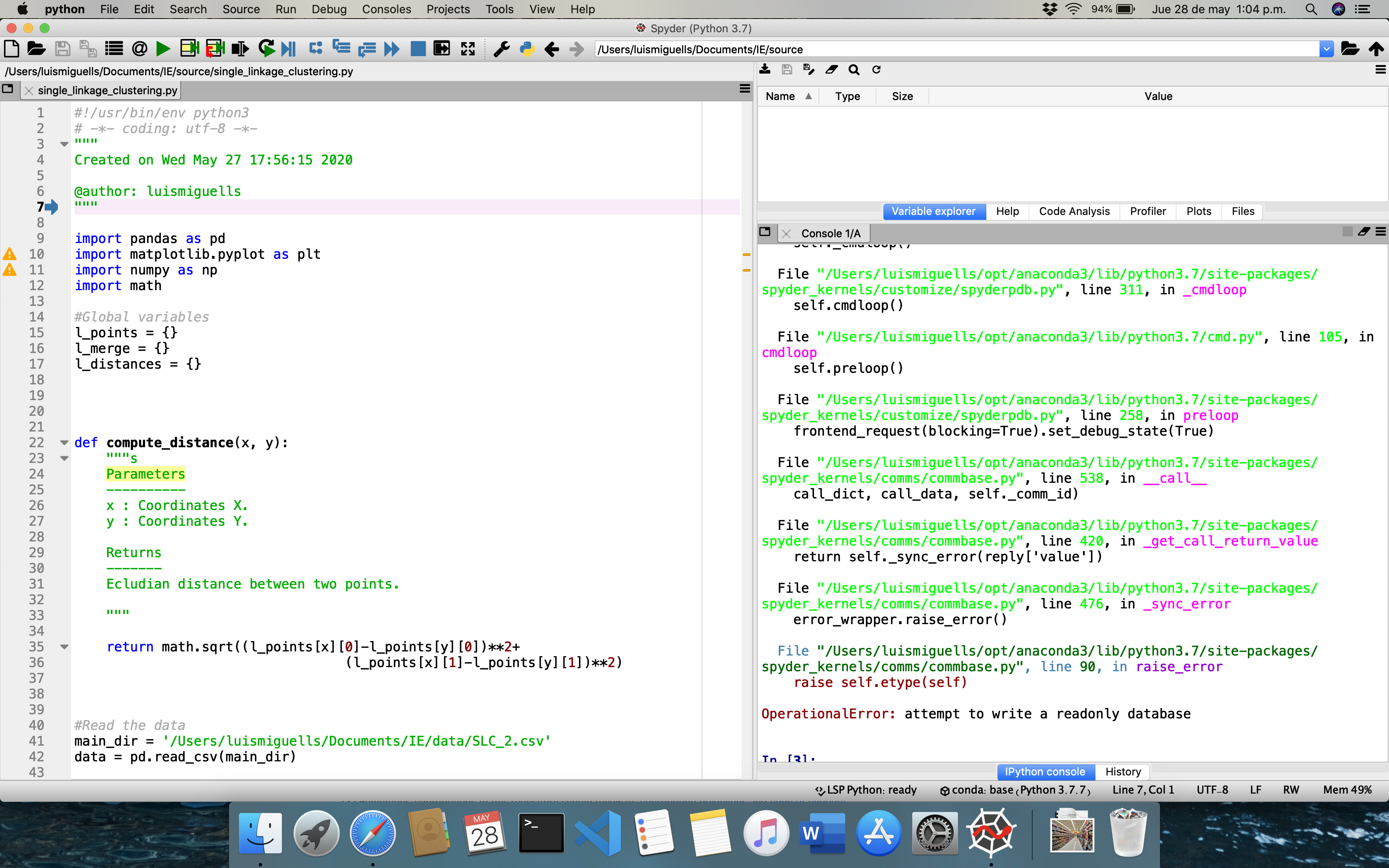 OperationalError when starting the debugger · Issue #12891 · spyder-ide ...