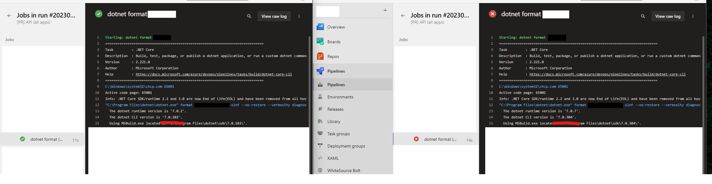 (potentially) breaking change with dotnet format using DotNetCoreCCI@2 on 7.0.7? · Issue #8551 ...