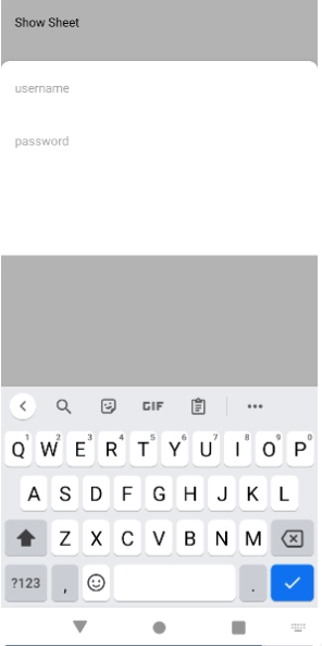 Sheet position is off when keyboard is focused and isModal is false ... Sheet position is off when keyboard is focused and isModal is false ...