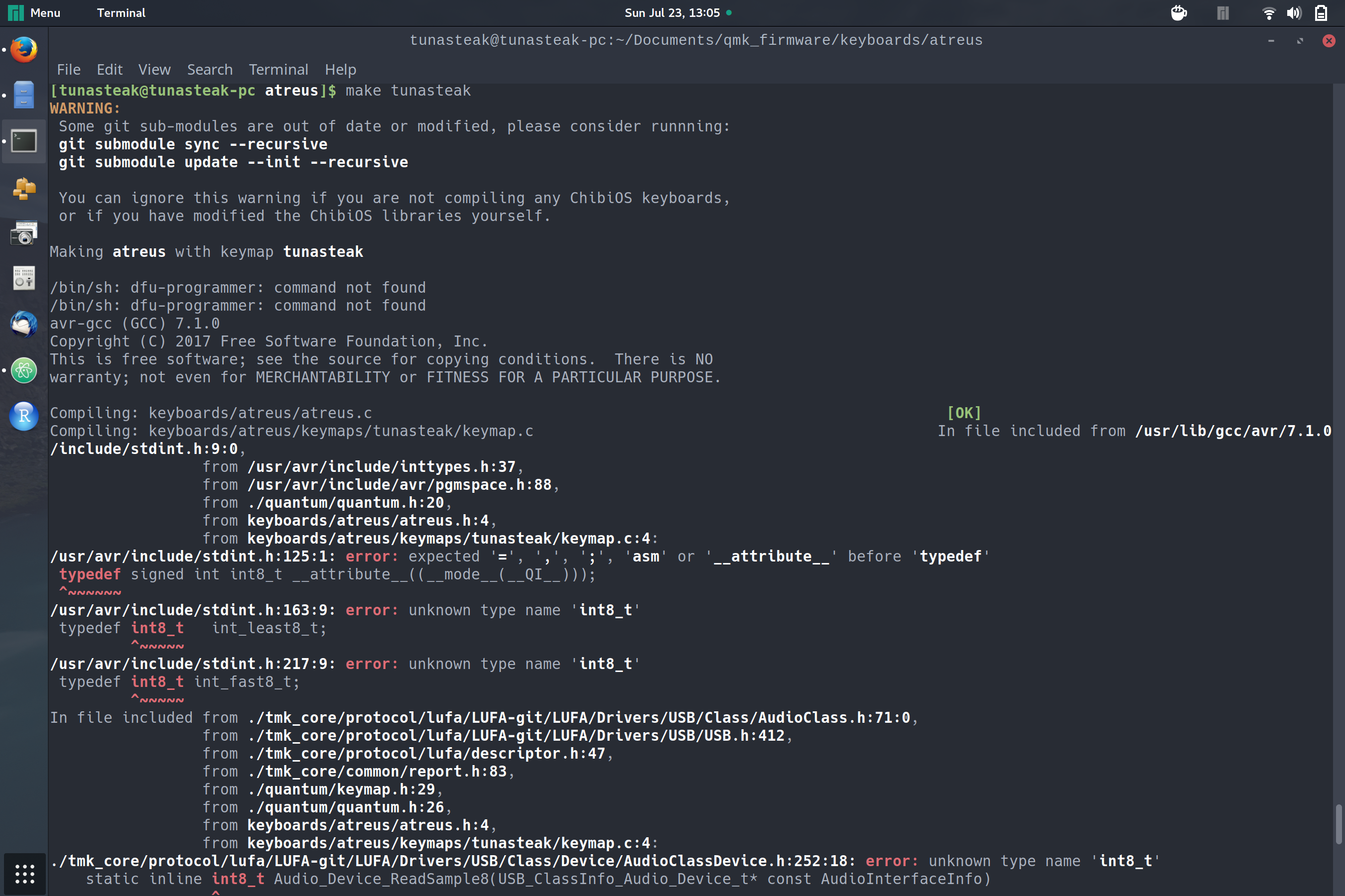 Having trouble compling a keymap.c for atreus · Issue #1517 · qmk/qmk_firmware · GitHub