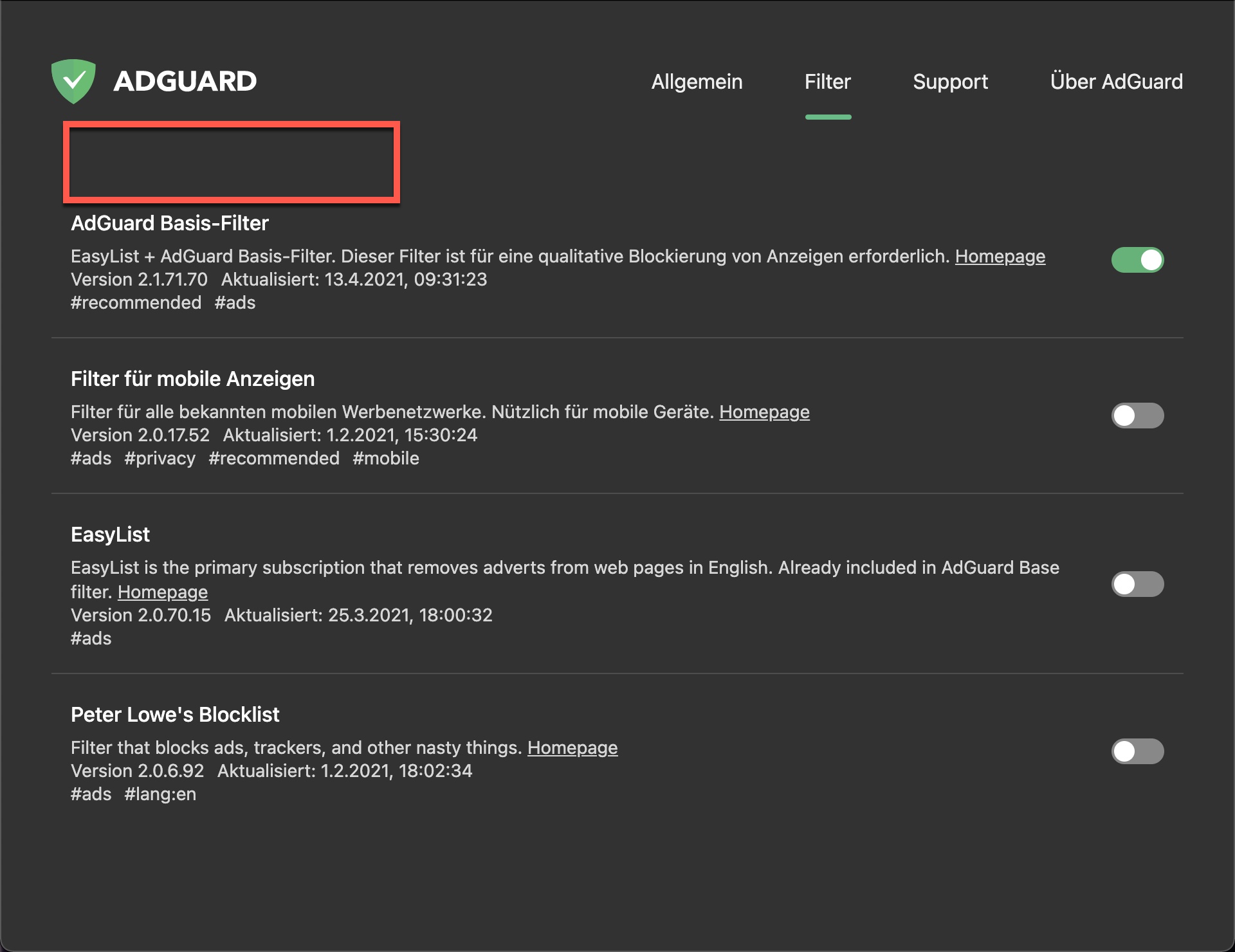 AdGuard 1.9.13 missing German translations and back button in filter section · Issue #581 ...