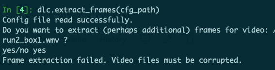 Frame extraction failed. Video files must be corrupted. · Issue #719 · DeepLabCut/DeepLabCut ...