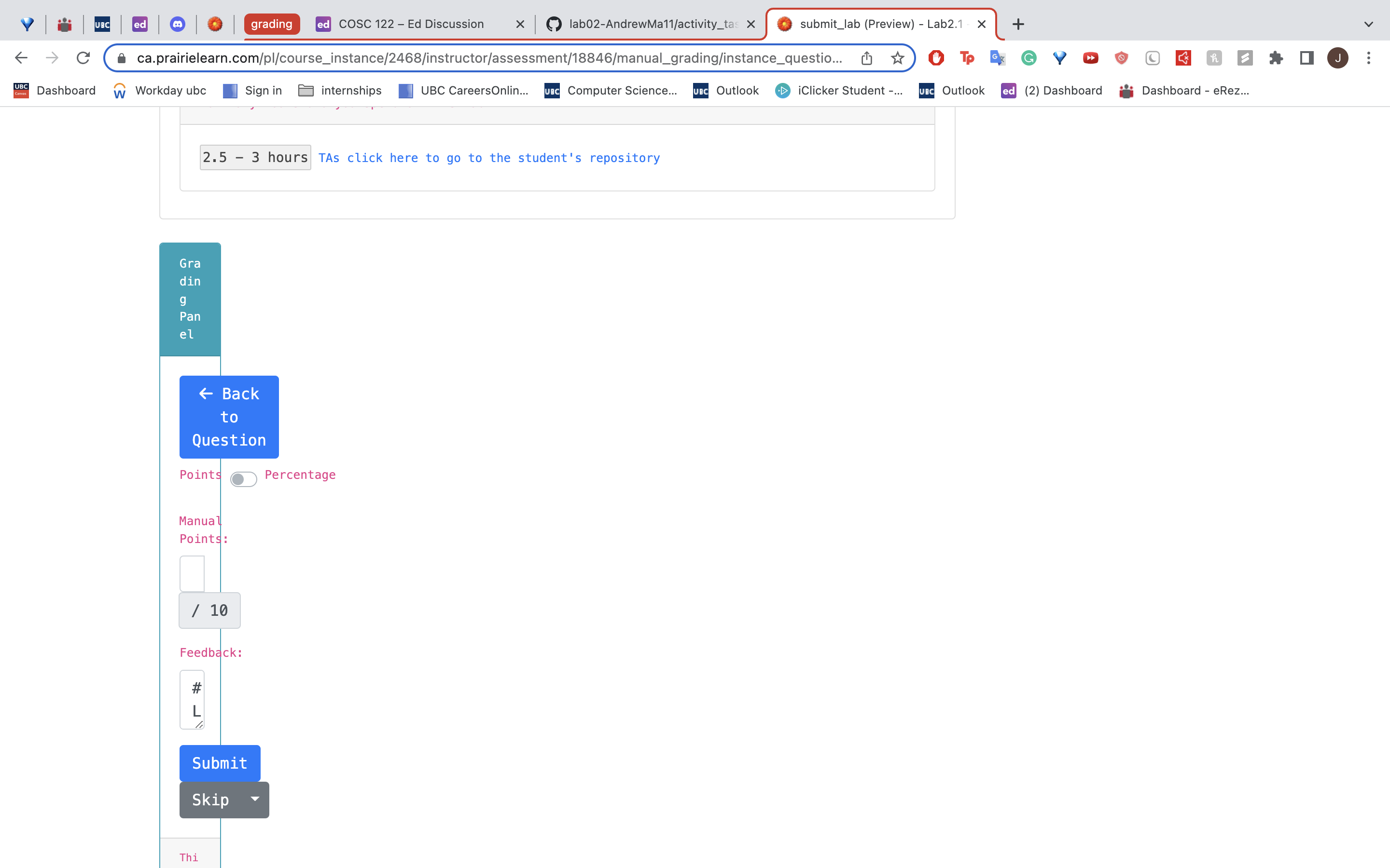 Adding Bad Html In Manual Feedback In The Box Through Manual Grading