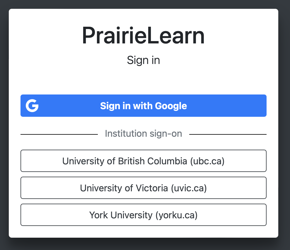 List institution Sign-On first before Google/Microsoft etc · Issue #7174 · PrairieLearn ...