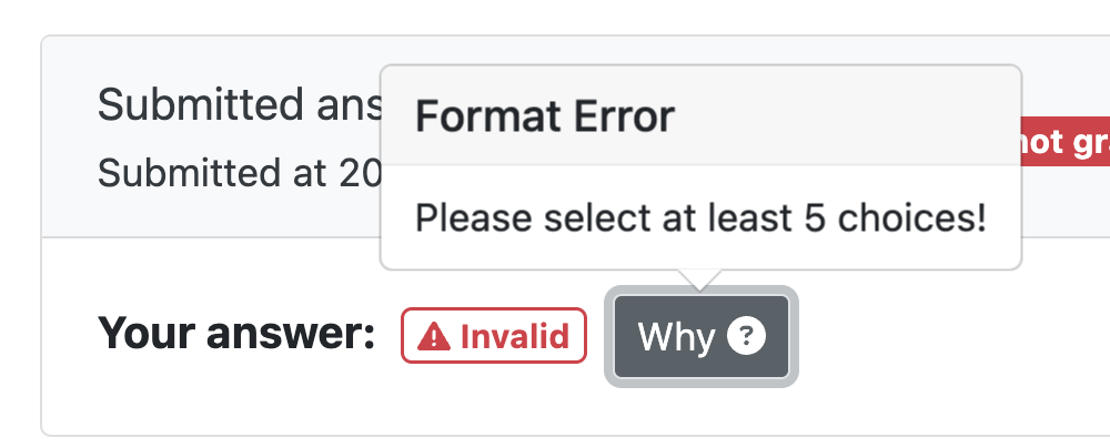 Simplify display of the "format_error" · Issue #7345 · PrairieLearn/PrairieLearn · GitHub
