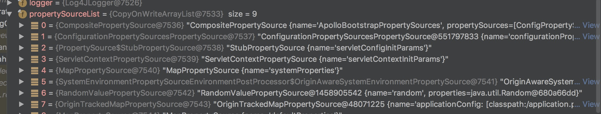 当ApolloPropertySources为null时，会将ProperitySources添加到env中，显示[]的列表 · Issue #2731 · apolloconfig ...