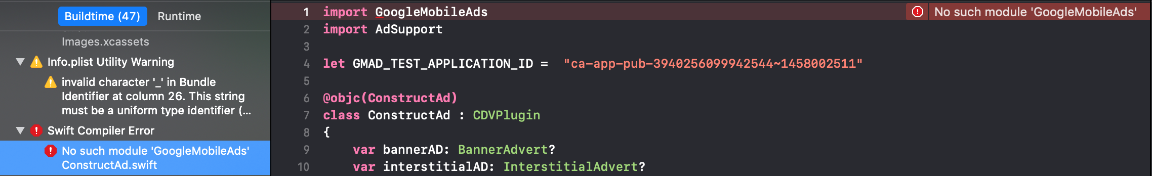 Xcode error with mobile advert plugin · Issue #2882 · Scirra/Construct-bugs · GitHub