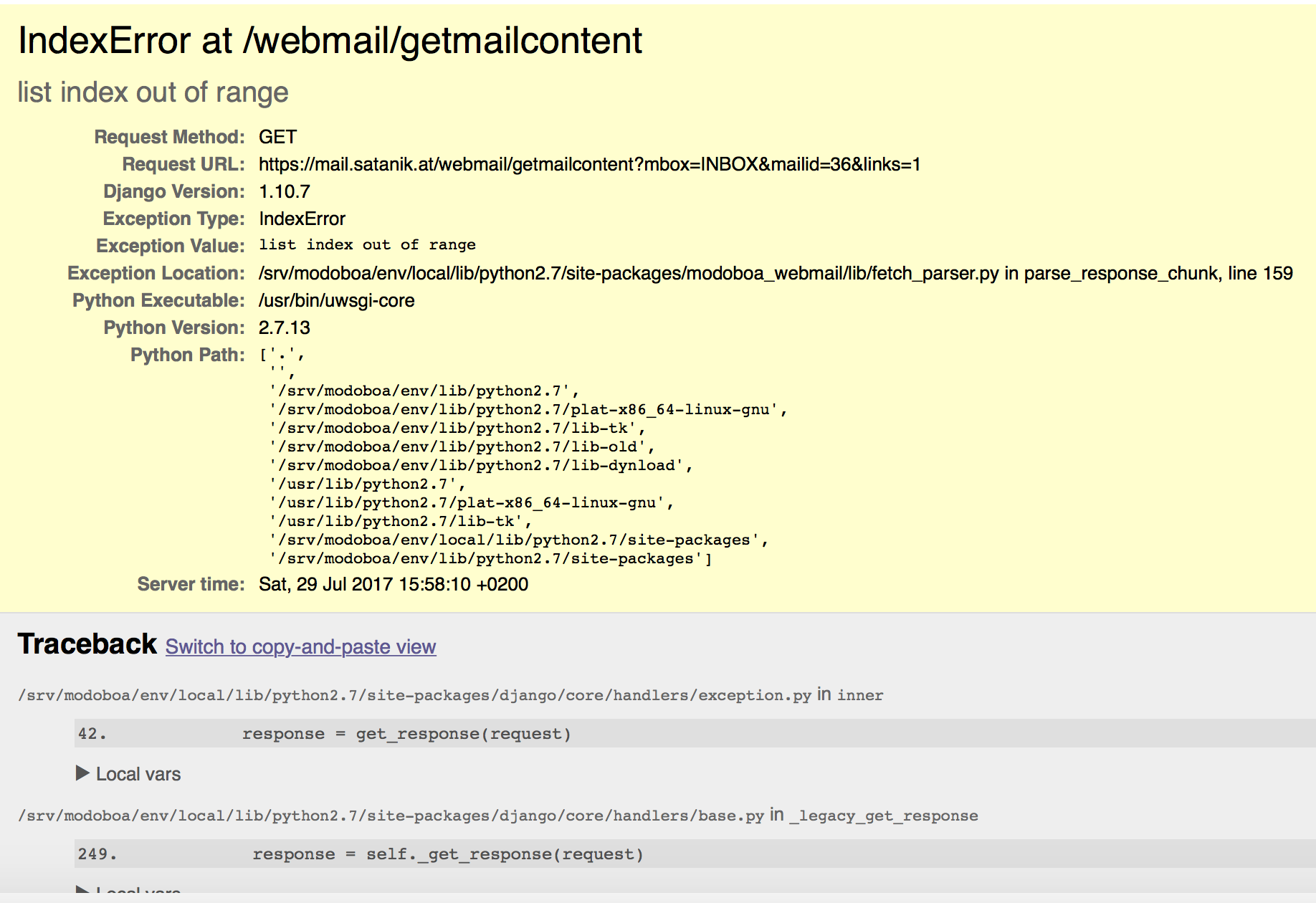 Getmailcontent yields error on first try · Issue #87 · modoboa/modoboa-webmail · GitHub