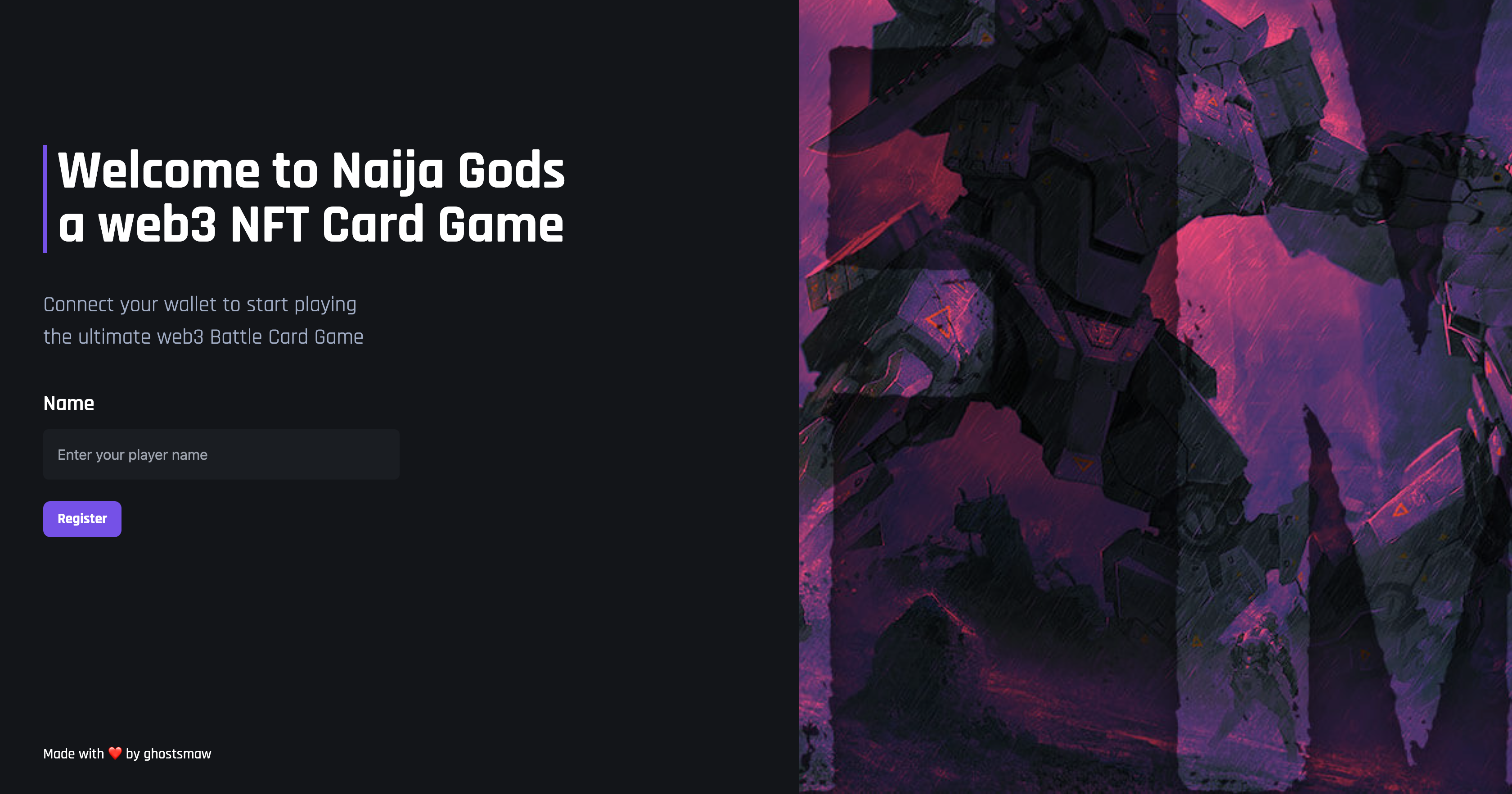 GitHub - Ghostsmaw/web3_nft_card_game: Online Multiplayer Web3 NFT Card ...