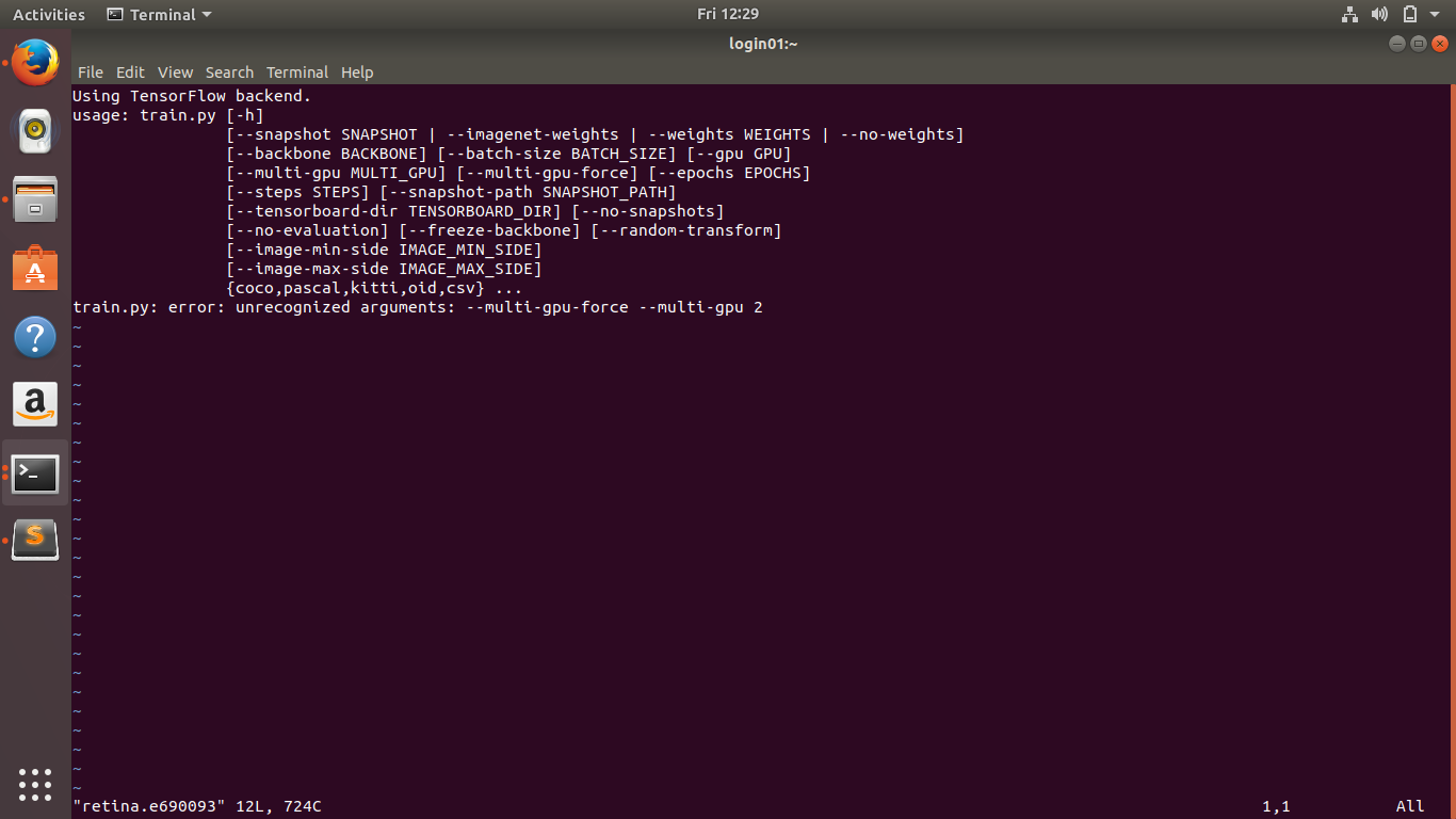 Unrecognized Arguments Multi Gpu Force Multi Gpu 2 · Issue 664 · Fizyrkeras Retinanet
