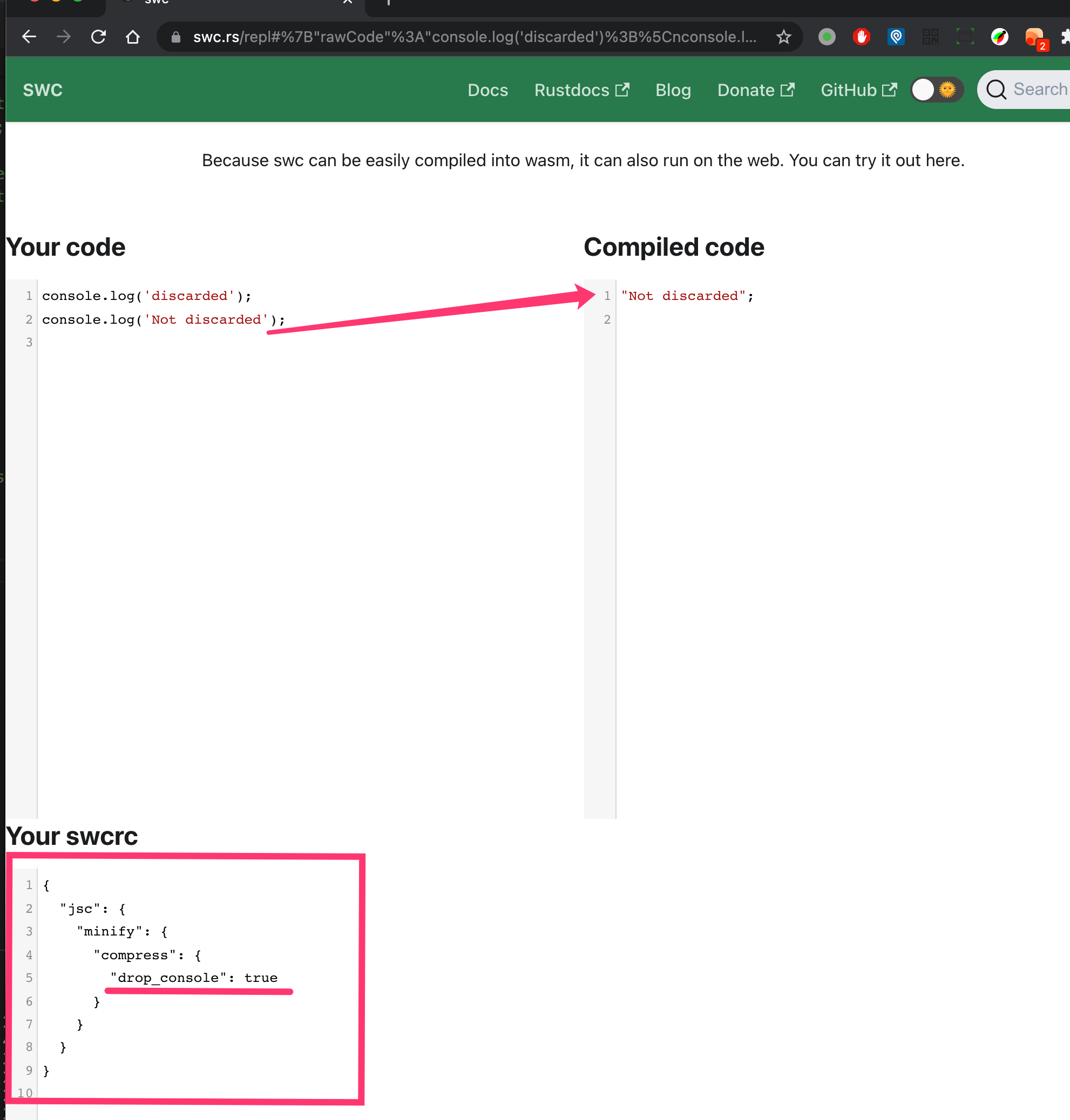 `dropconsole ` Option Is Invalid · Issue 2321 · Swc Projectswc · Github