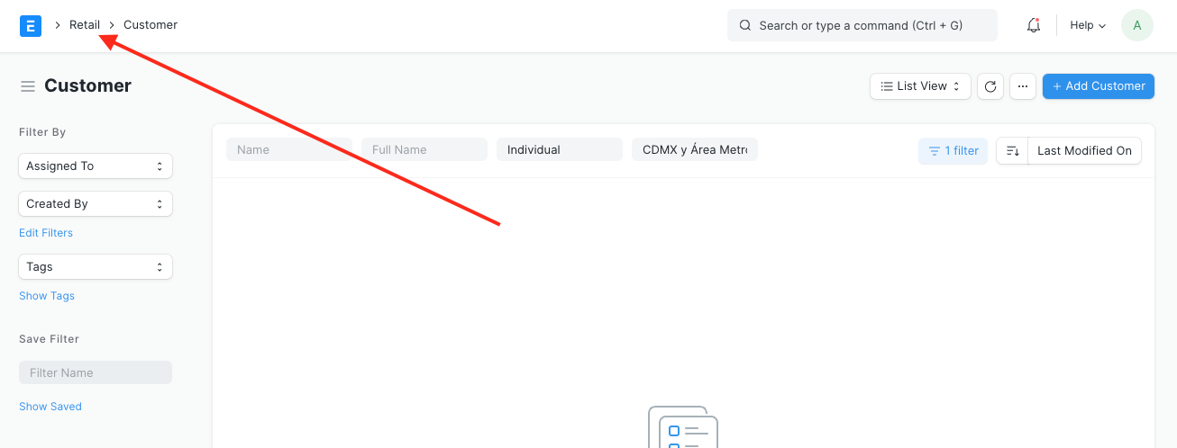 Selling Doctypes Wrong Linked To Retail Workspace On List View V13120 · Issue 27911