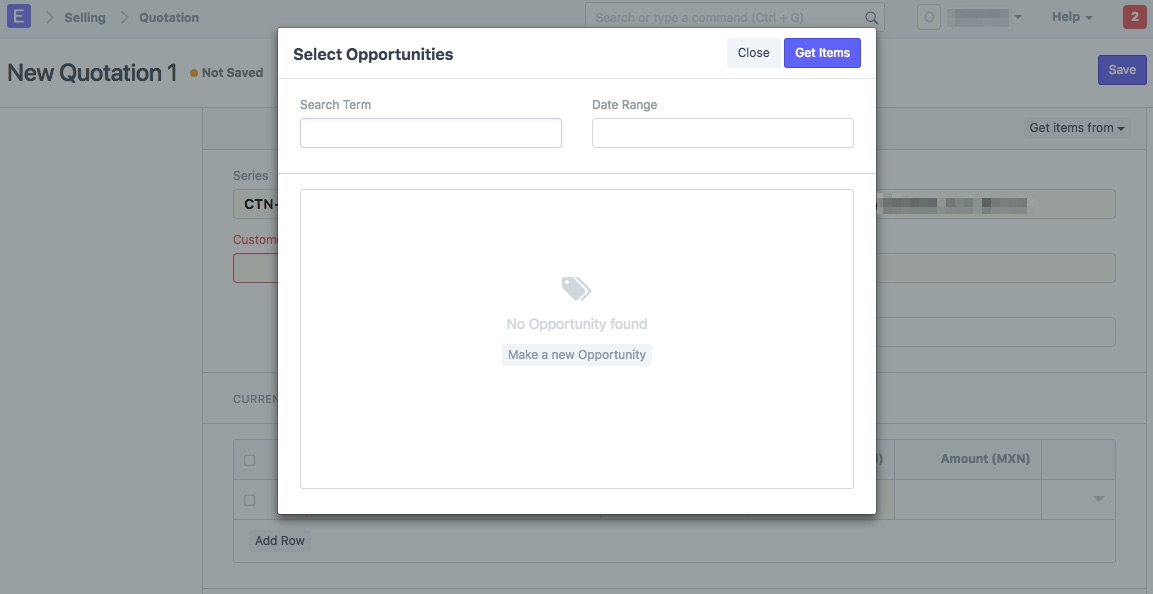 Quotation: "Get items from Opportunity" not working · Issue #13108 · frappe/erpnext · GitHub