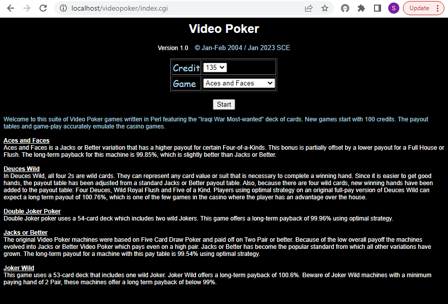 GitHub - seickhoff/videopoker: Video Poker in Perl