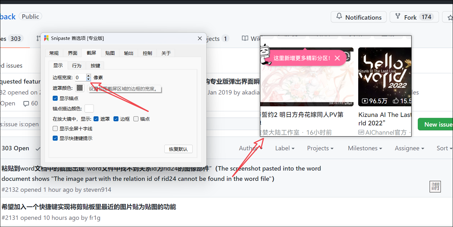 pro 版边框设置为 0 时，仍然有边框 · Issue #2133 · Snipaste/feedback · GitHub