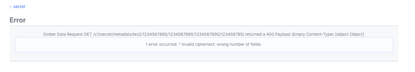 Invalid Ciphertext Wrong Number Of Fields When Listing Secret In A Folder · Issue 6805 4574