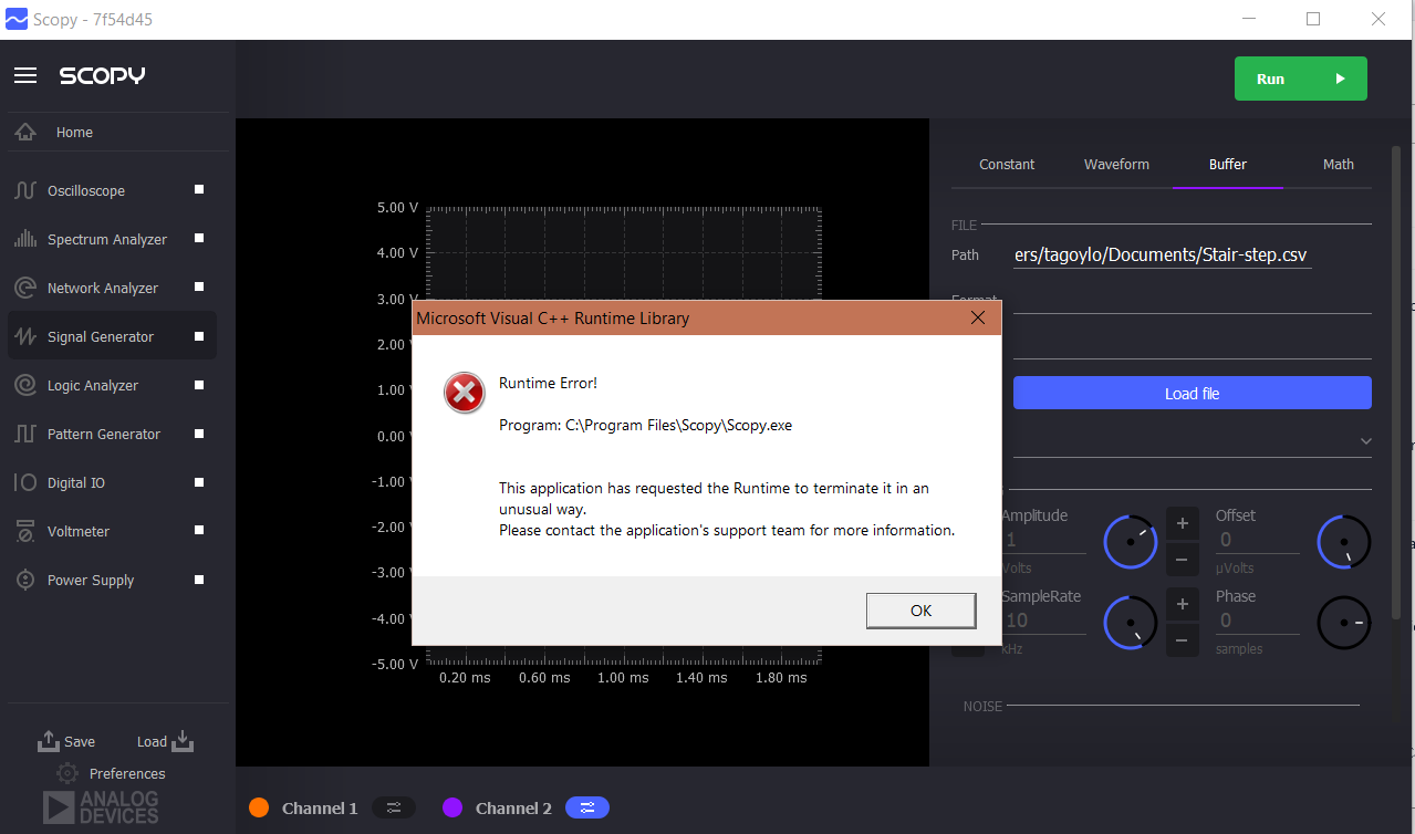 Scopy Crashes When Loading Waveform File On Buffer · Issue 482 · Analogdevicesincscopy · Github