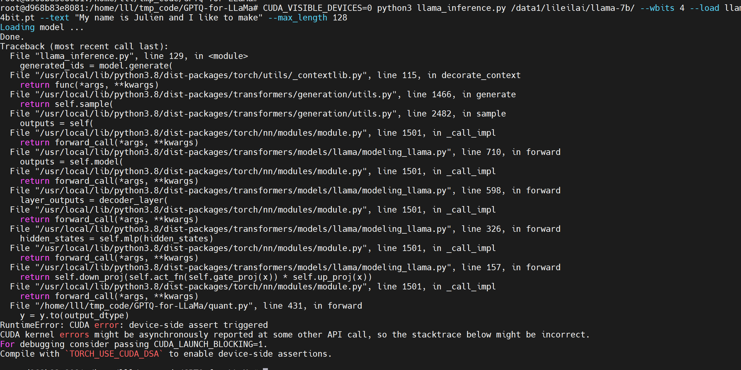 the quantnized model can not run with error, when set inference batch_size=4、8、16 · Issue #109 ...