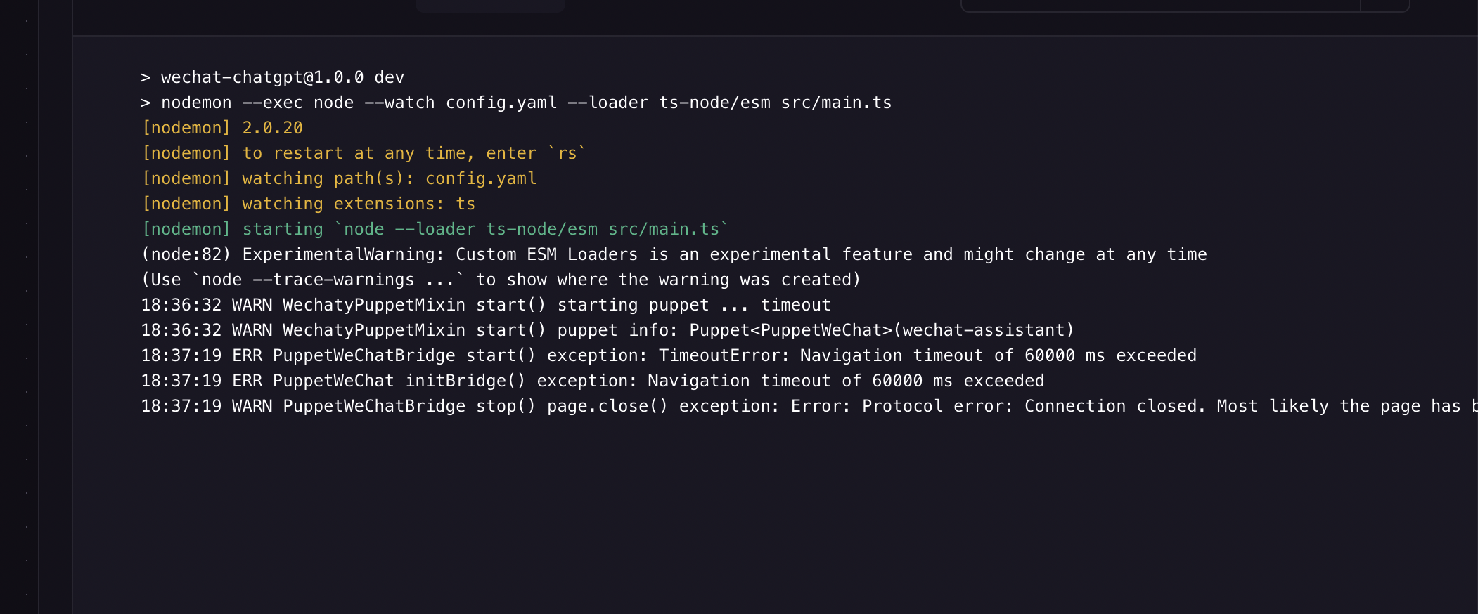 你好, 本地 Docker 部署以及 Railway 均有报错. · Issue #25 · kx-Huang/ChatGPT-on-WeChat · GitHub